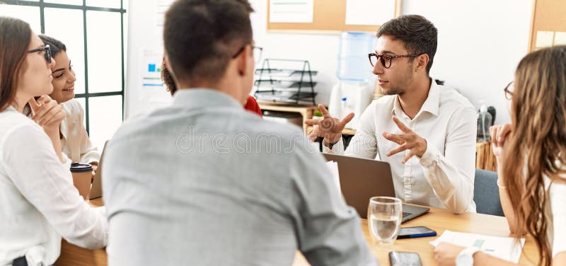 Group of Business Workers Concentrate Working at the Office Stock Image ...