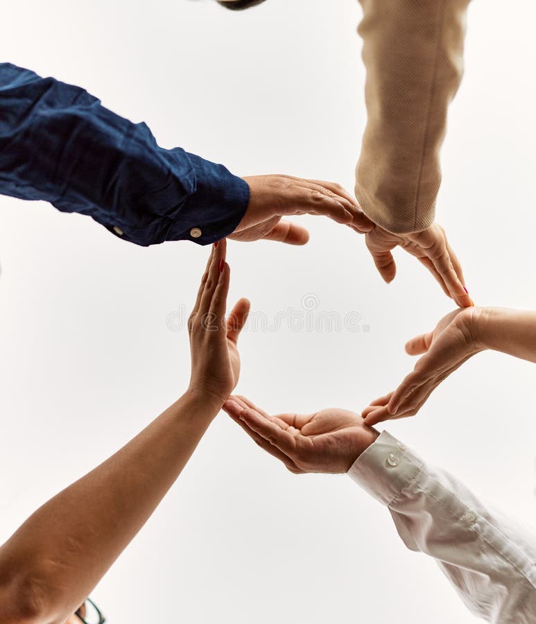 Group of Business Workers Hands Smiling Doing Gesture at the Office ...
