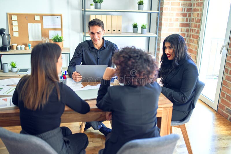 Group of Business Workers Smiling Happy and Confident Stock Image ...