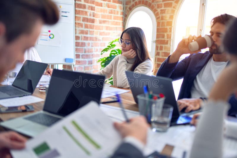 Group of Business Workers Working Together at the Office Stock Image ...