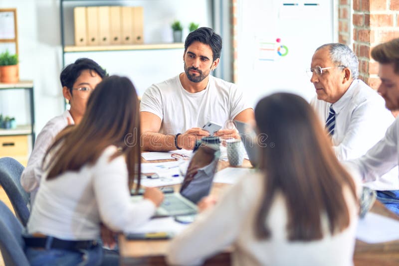 Group of Business Workers Working Together at the Office Stock Image ...