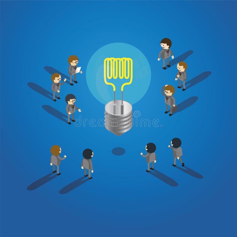 Group of Businessman Getting Good Idea Stock Vector - Illustration of ...