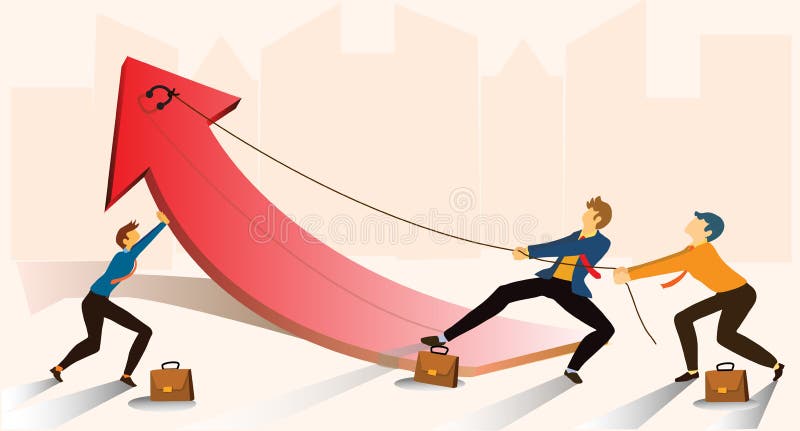Group of Businessman Pulling for Change of a Direction . Stock Vector ...