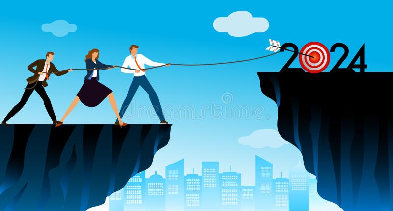 Group Businessmen Pushing a Big Target Uphill . Teamwork Business ...