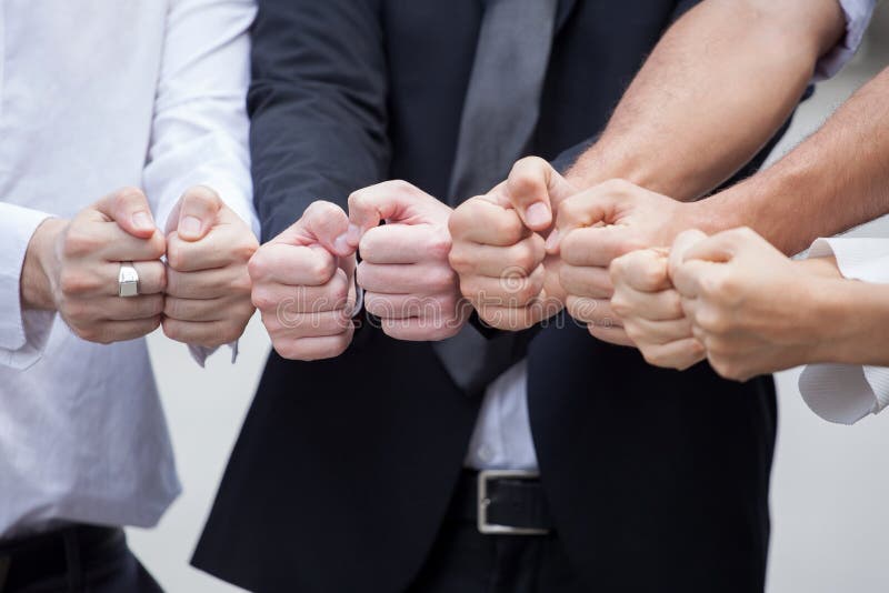 Hand And Fists Together For Team Concept Stock Photo - Image of circle ...