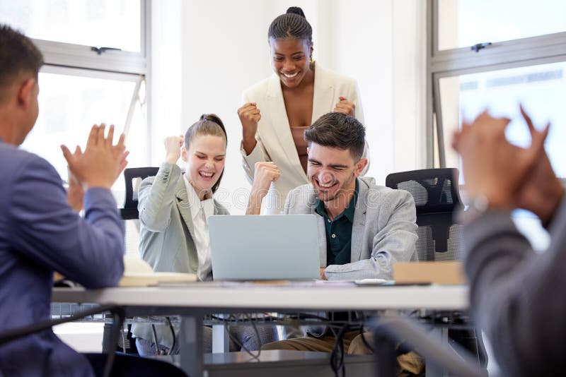 Cheer for Others, Your Time Will Come. a Group of Businesspeople ...