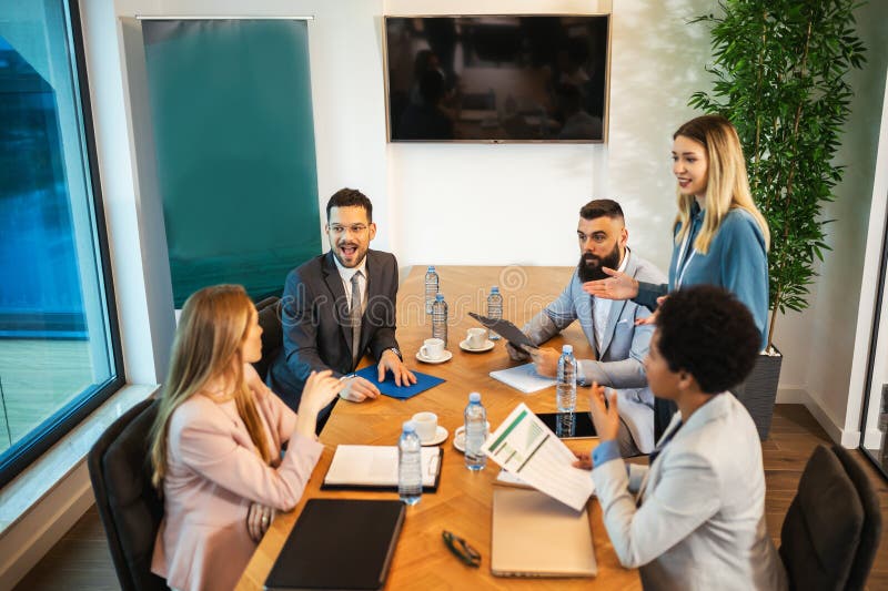 Group of Businesspeople Having a Briefing in a Boardroom Stock Image ... Group of Businesspeople Having a Briefing in a Boardroom Stock Image ...