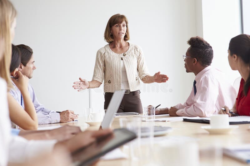 Red boardroom stock illustration. Illustration of discussion - 15130153