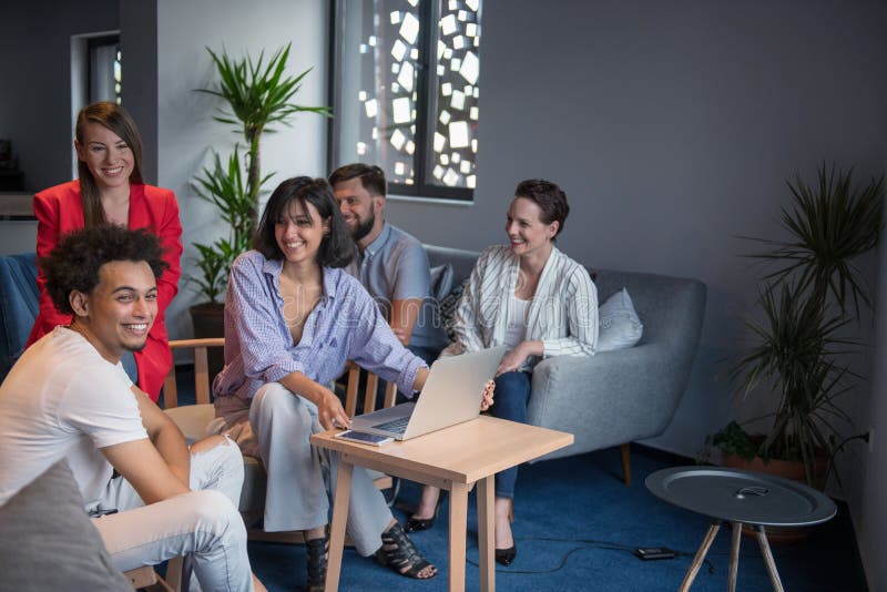 Group of Businesspeople Working Together and Preparing Business Plan ...