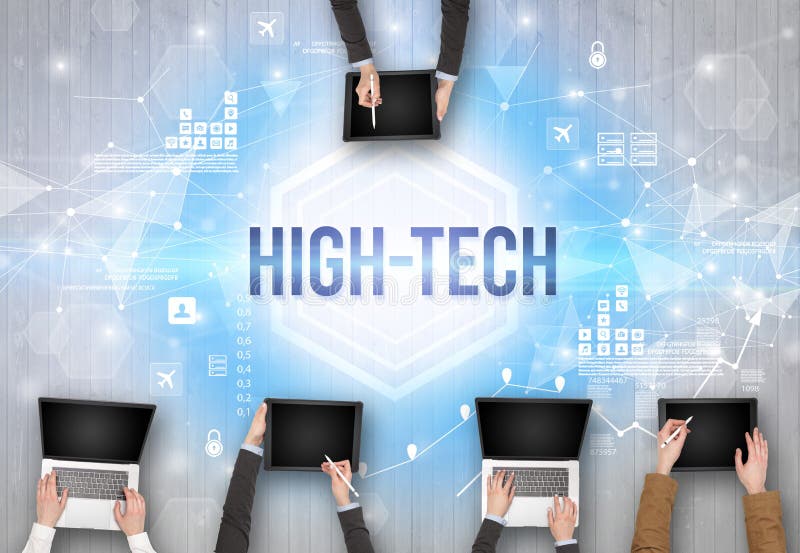 Group of Busy People Working in an Office, Technology Concept Stock ...