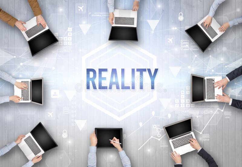 Group of Busy People Working in an Office, Technology Concept Stock ...