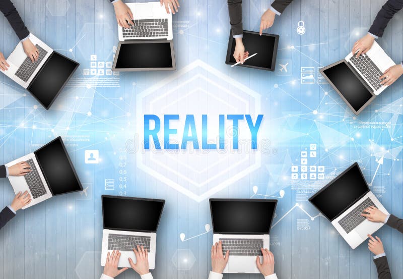 Group of Busy People Working in an Office, Technology Concept Stock ...