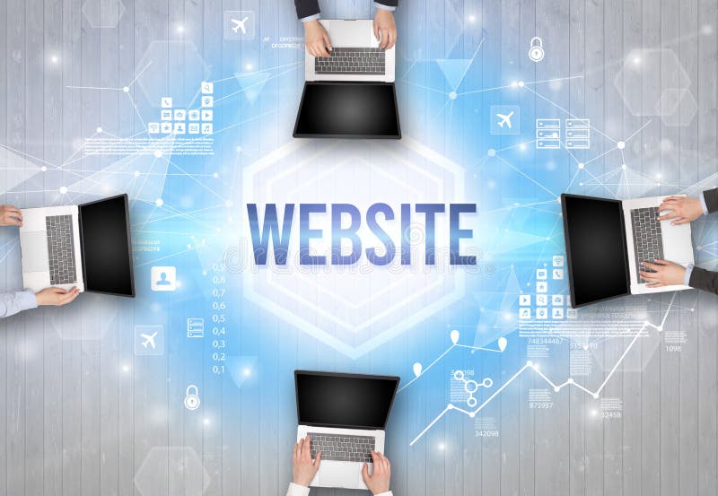 Group of Busy People Working in an Office, Technology Concept Stock ...