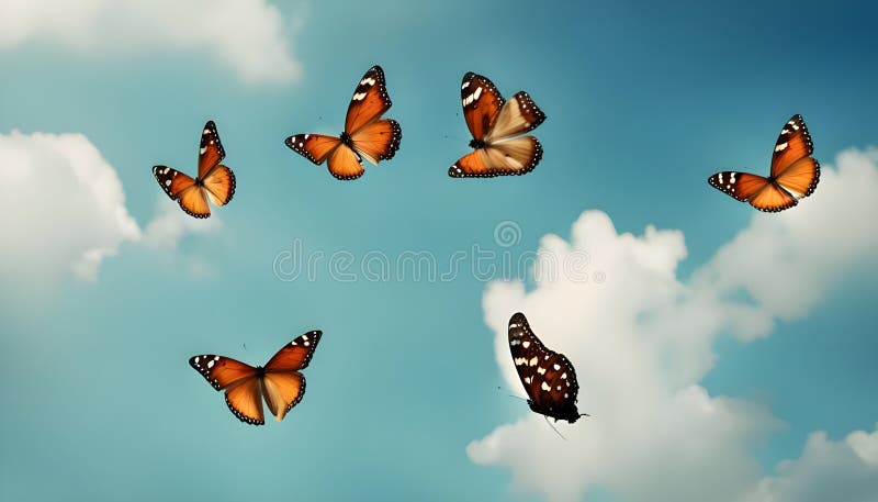 A group of butterflies stock image. Illustration of butterfli - 330204359