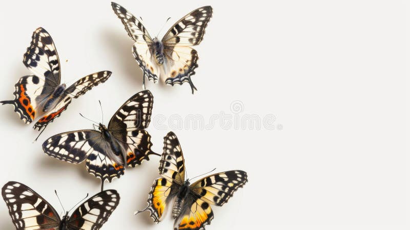 Group of Butterflies Sitting on Top of Each Other Stock Image - Image ...