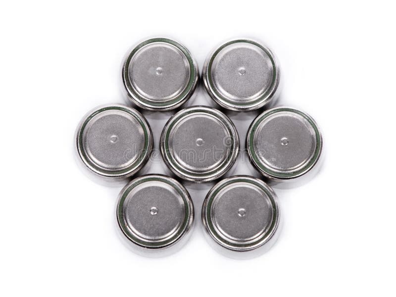 Group of Button Cell Isolated Stock Image - Image of flat, energy ...