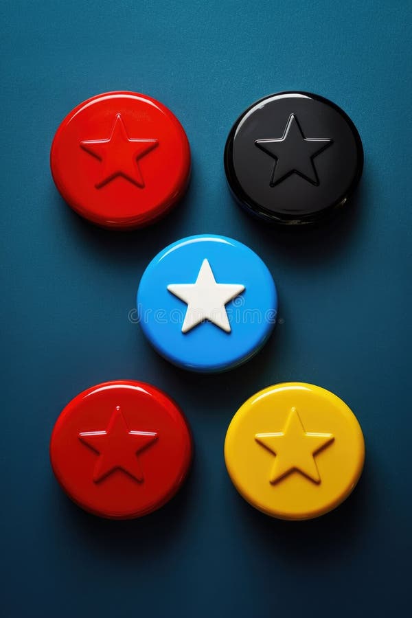 A Group of Buttons with a Star Symbol. Ideal for Various Design ...