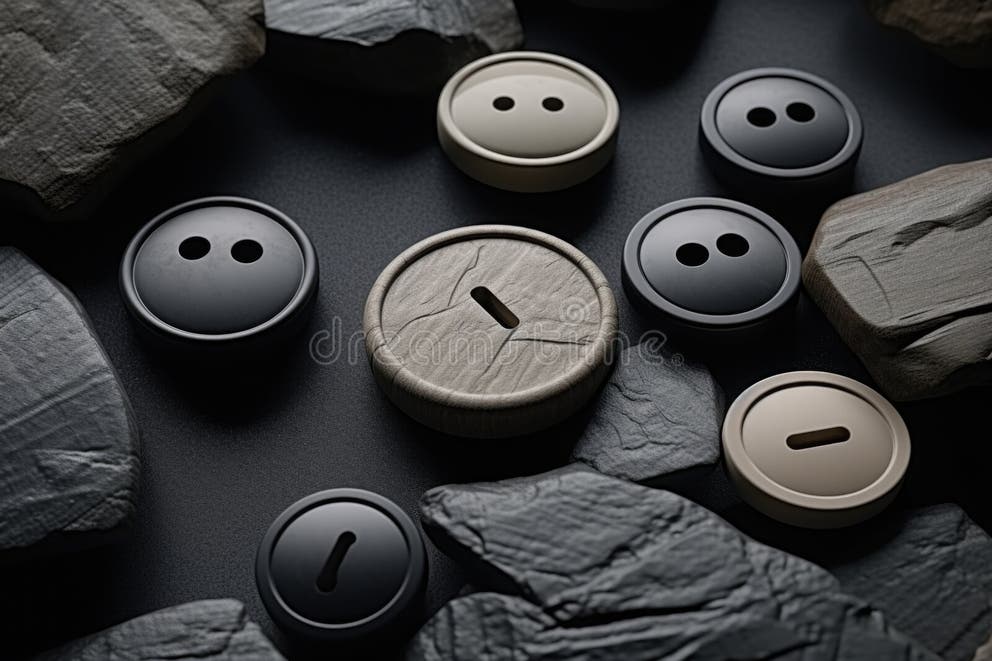 Group of Buttons on a Table, Suitable for Various Design Projects Stock ...