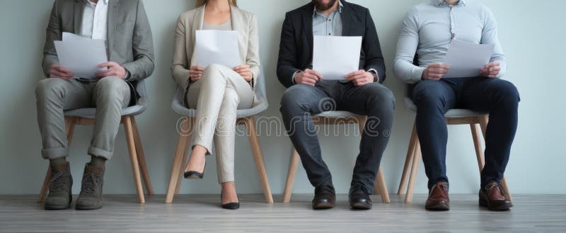 The Group of Candidates Waiting for a Job Interview in a Modern Office ...