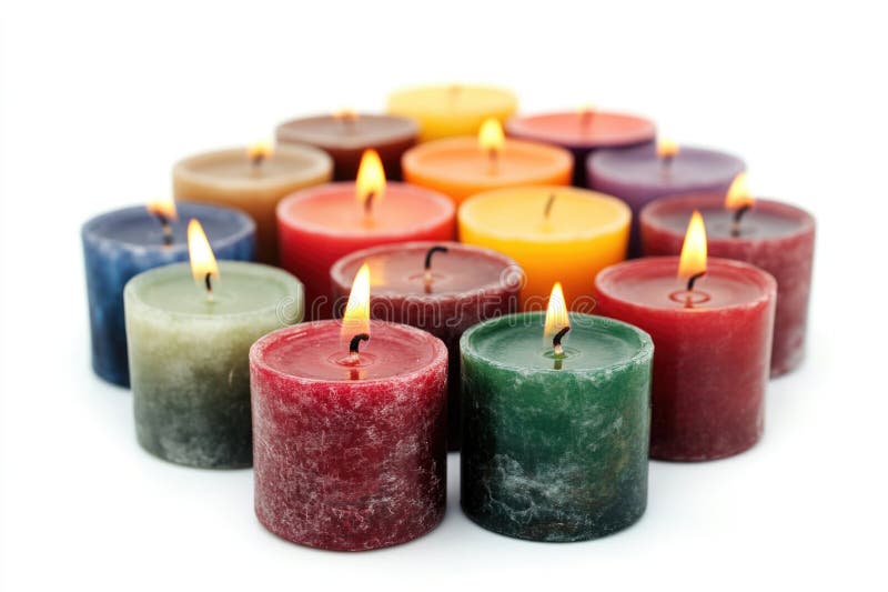 Group of Candles Forming a Circular Pattern Stock Illustration ...