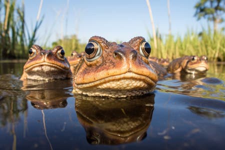 A Group of Cane Toads in a Wetland Stock Illustration - Illustration of ...