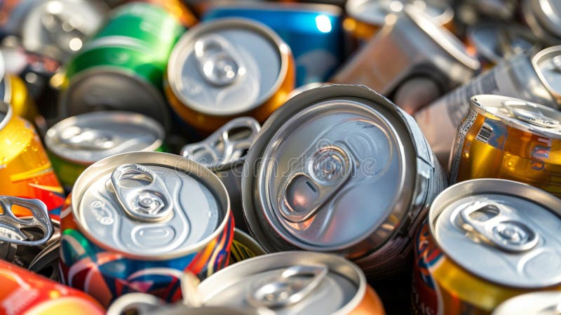 Group of Cans for Reuse and Recycle. Generative Ai Stock Illustration ...