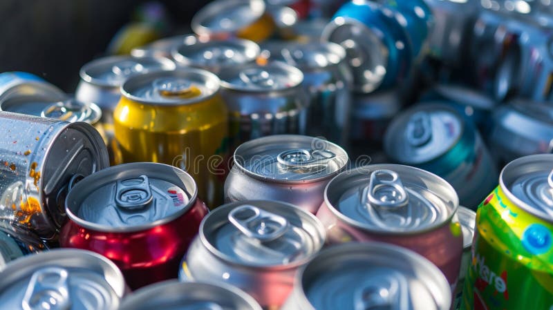 Group of Cans for Reuse and Recycle. Generative Ai Stock Illustration ...