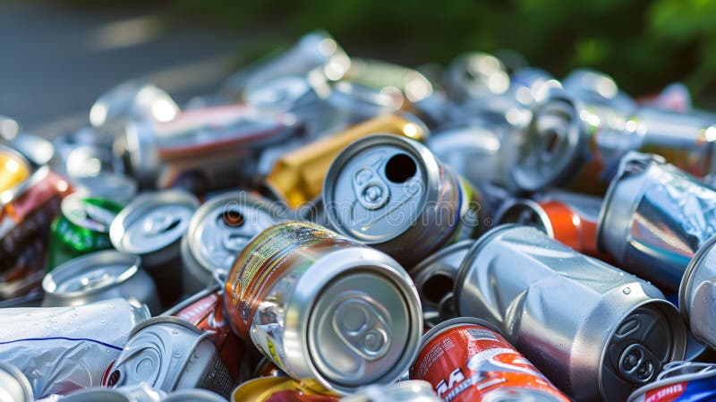 Group of Cans for Reuse and Recycle. Generative Ai Stock Illustration ...