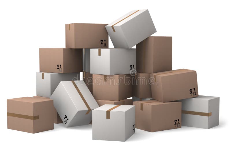 Group of cardboard boxes. stock illustration. Illustration of post ...