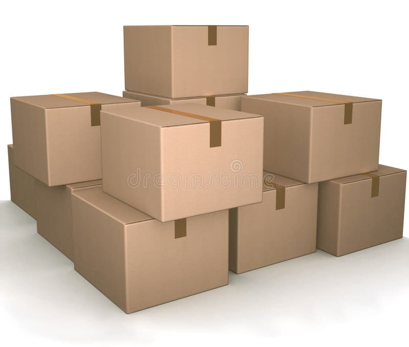 Group of cardboard boxes. stock illustration. Illustration of container ...