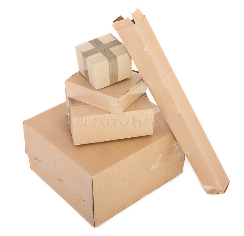 Stack of cardboard boxes stock photo. Image of pack, brown - 20203774