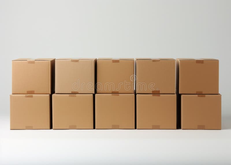 A group of cardboard boxes stock illustration. Illustration of carton ...