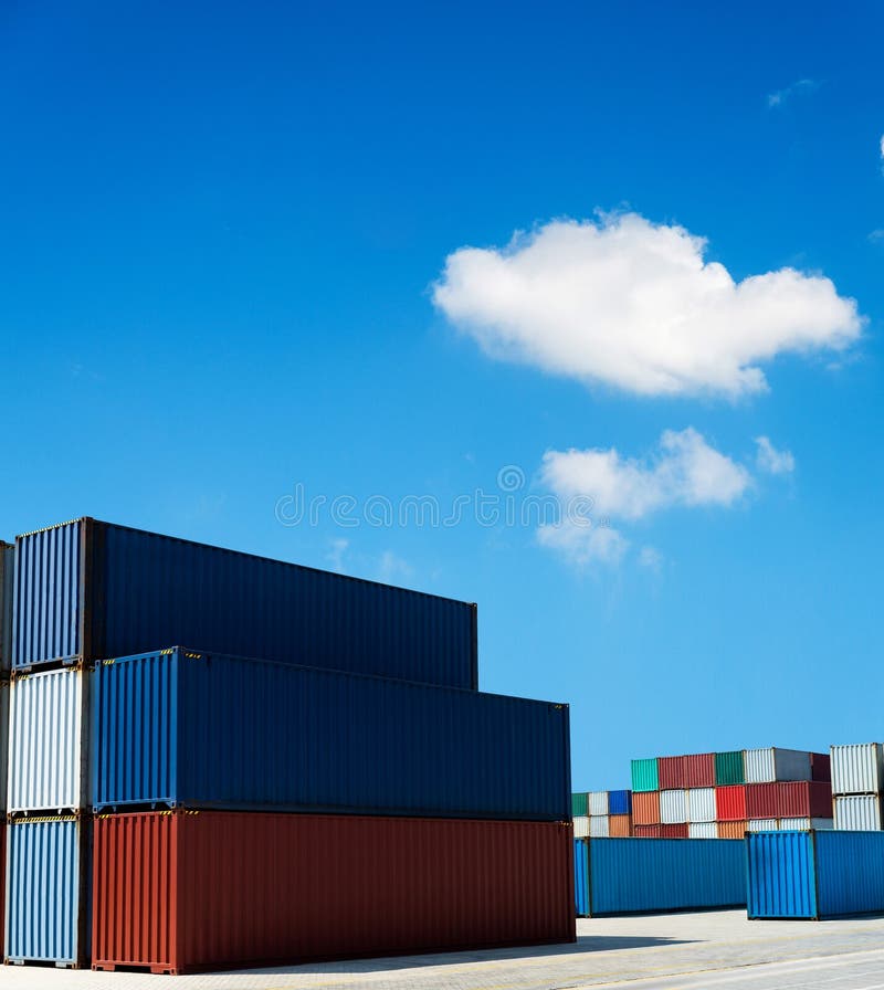 Group of Cargo Containers at the Docks Stock Image - Image of lots ...