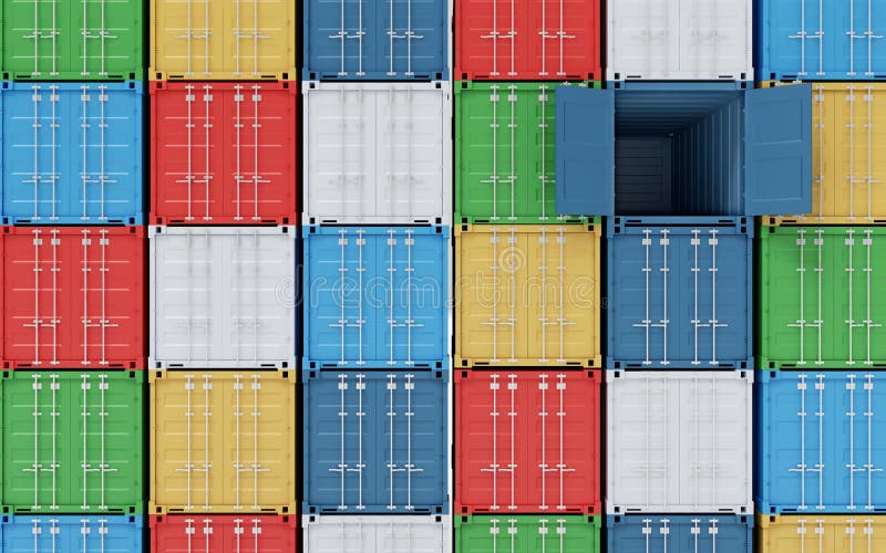 Group of Cargo Containers in the Port. Stock Illustration ...