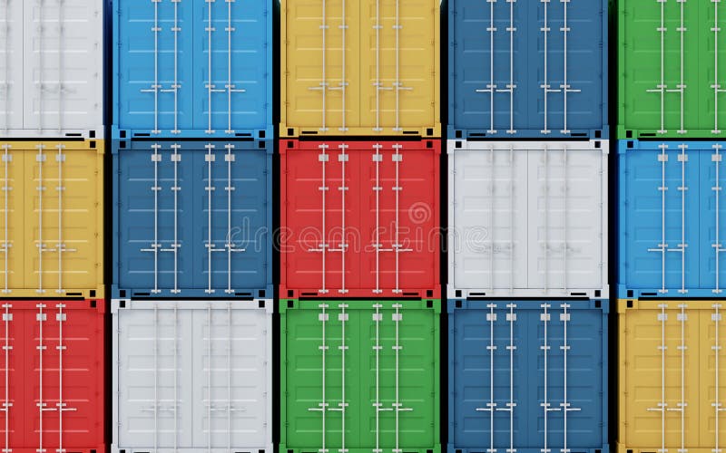 Group of Cargo Containers in the Port. Stock Illustration ...