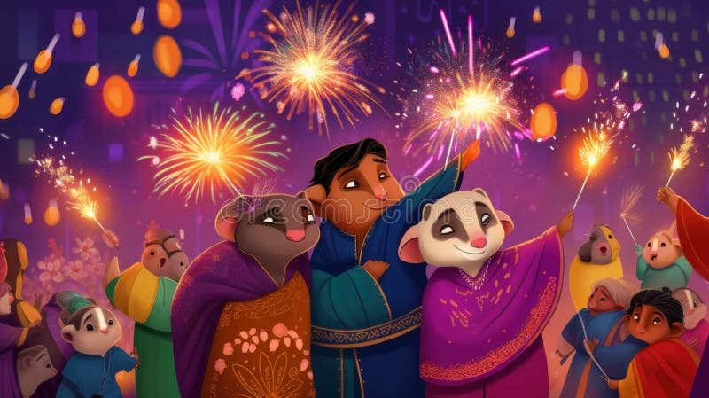 Cartoon Firework Characters Stock Illustrations – 266 Cartoon Firework ...