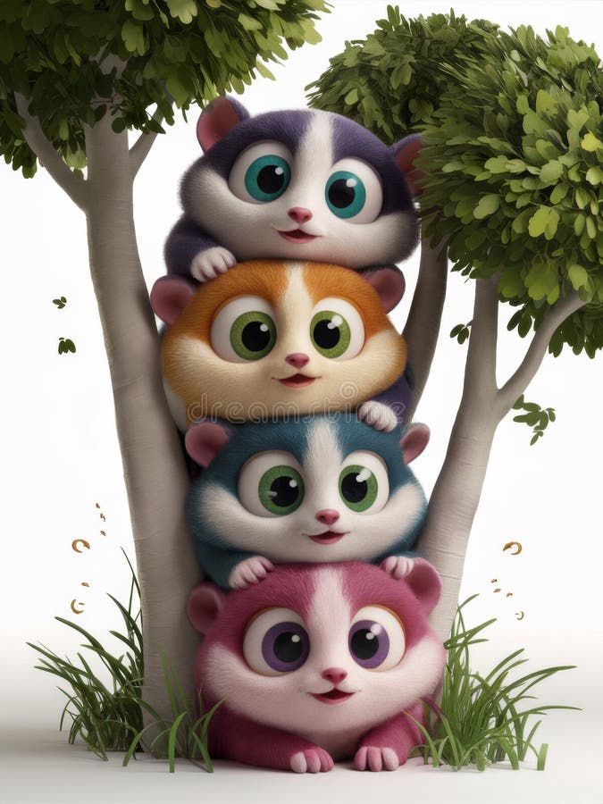 A Group of Cartoon Characters are Standing on Top of Each Other, AI ... A Group of Cartoon Characters are Standing on Top of Each Other, AI ...
