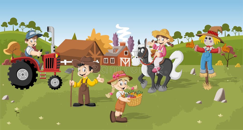 Group Cartoon Farmers Stock Illustrations – 369 Group Cartoon Farmers ...