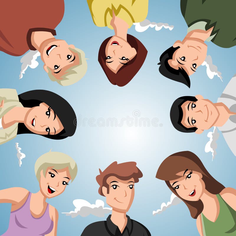 Group Cartoon Teenage People Stock Vector - Illustration of happy ...