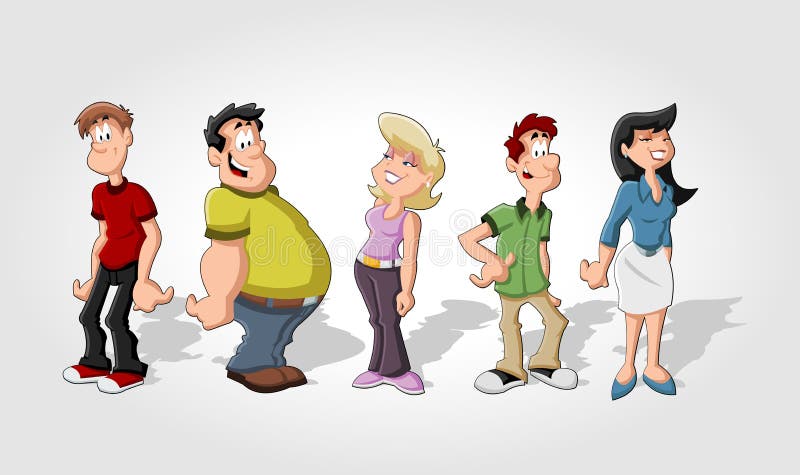 Group of cartoon people stock vector. Illustration of profession - 22236119