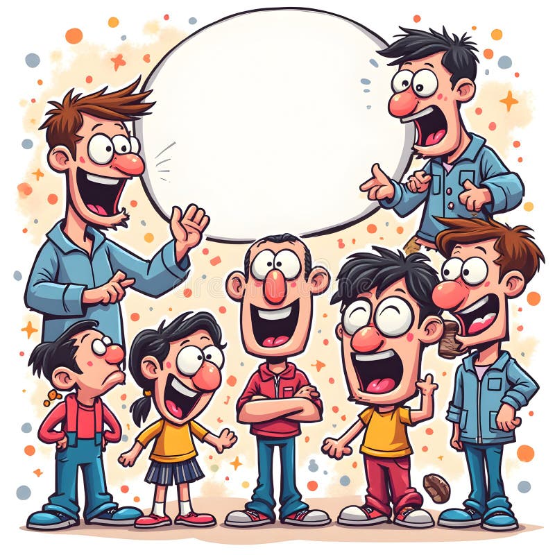 Group of Cartoon People Talking with Speech Bubble, Communicating and ...