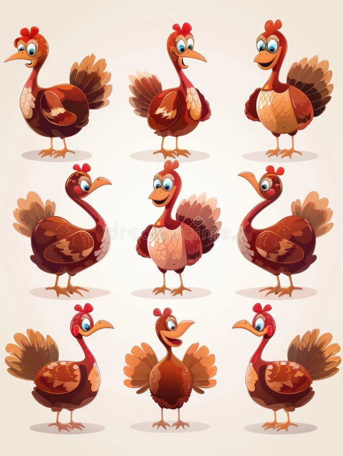 Cartoon turkeys stock photo. Image of holidays, characters - 382588158
