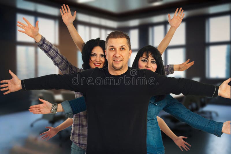 Group of Casually Dressed People Looking at the Camera Stock Photo ...