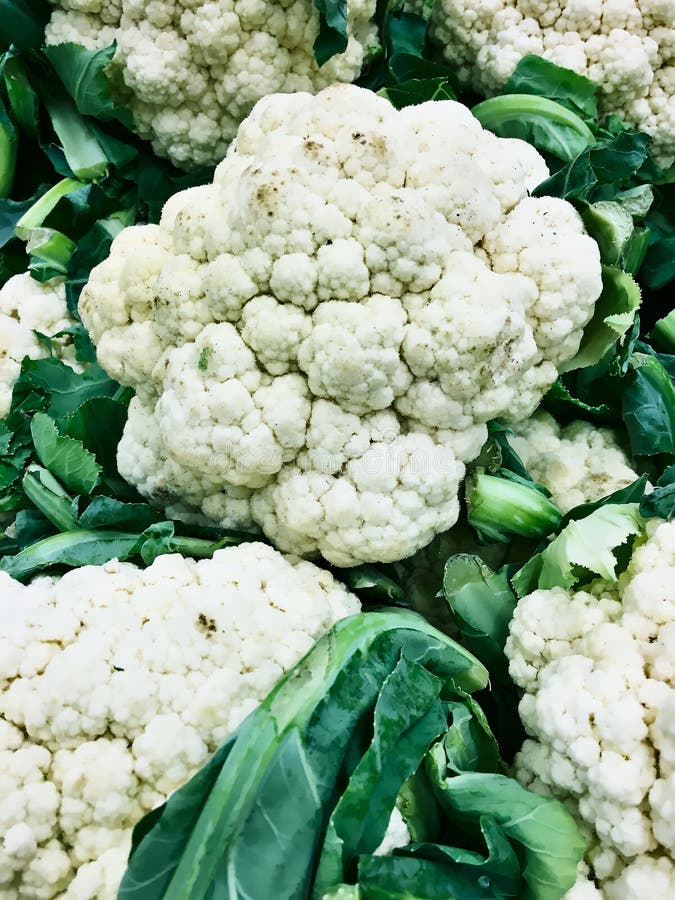 Cauliflower Group from Marketplace . Blumenkohl Stock Photo - Image of ...