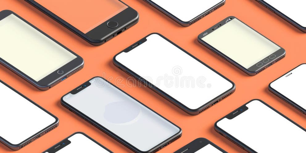 Group of Cell Phones with Blank Screens, Versatile for Technology ...