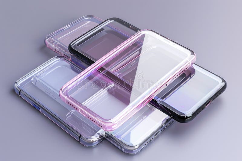 A Group of Cell Phones Stacked on Top of Each Other. Ideal for ...