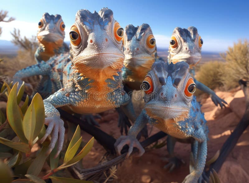 A group of chameleons stock image. Image of mammal, canine - 290025423