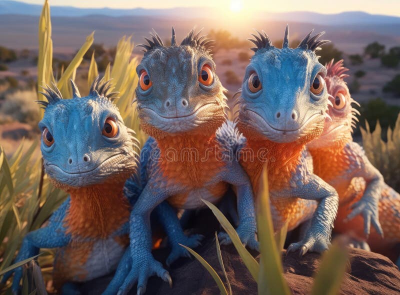 A group of chameleons stock photo. Image of background - 290039536