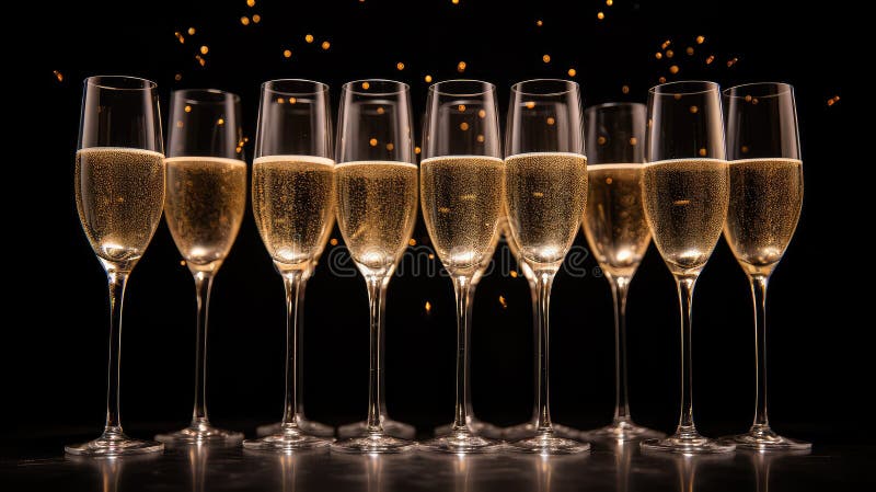 Group Champagne Glass Transparent Stock Illustration - Illustration of ...