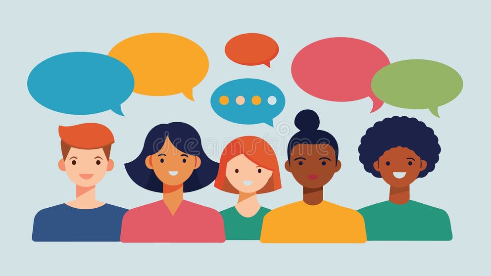 A Group Chat with Different Colored Speech Bubbles Showing a Range of ...